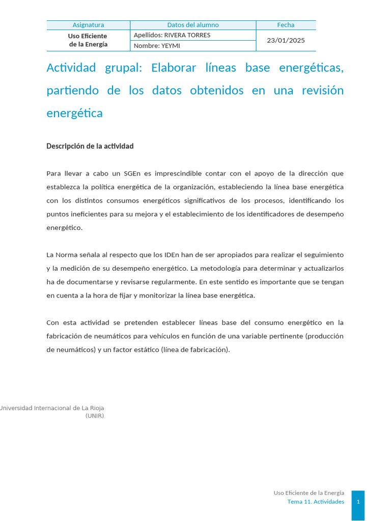 Actividad Grupa1 - Lineas - Base - Energetica - 25 | PDF | Bibliografía | Uso eficiente de energía