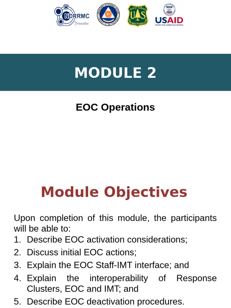Module 2 - EOC Operations-1 | PDF | Emergency Management | Incident ...