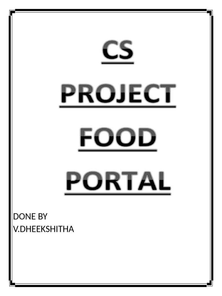 Cs Proj Food Portal | PDF