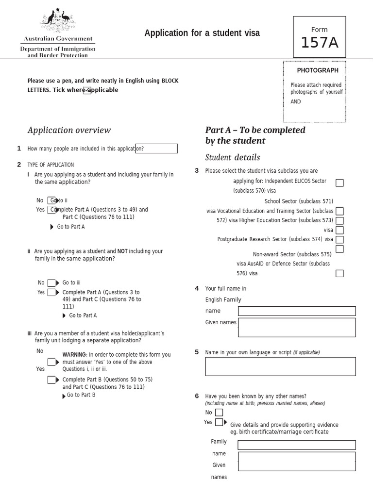 Application For A Student Visa | PDF | Travel Visa | Identity Document