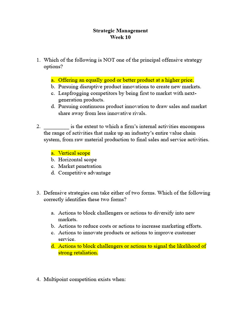 Week 10 - Strategic Management | PDF | Mergers And Acquisitions ...
