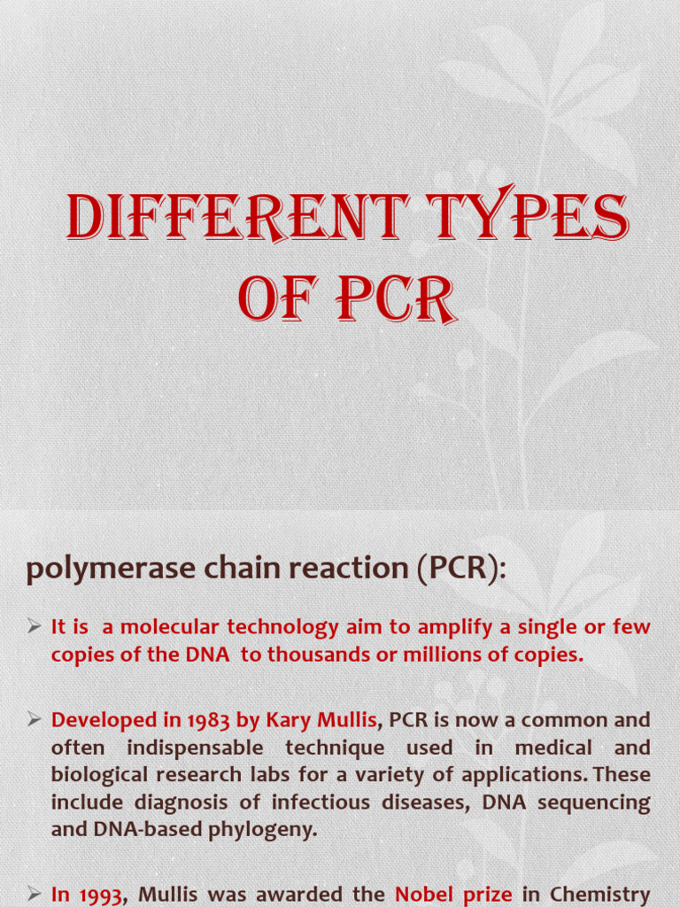 Handout_Gen Eng_PCR Types | PDF | Polymerase Chain Reaction | Reverse ...