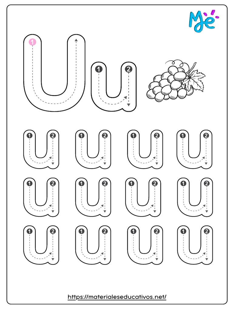 Librito Completo Trazos de Las Vocales - Vocal U | PDF