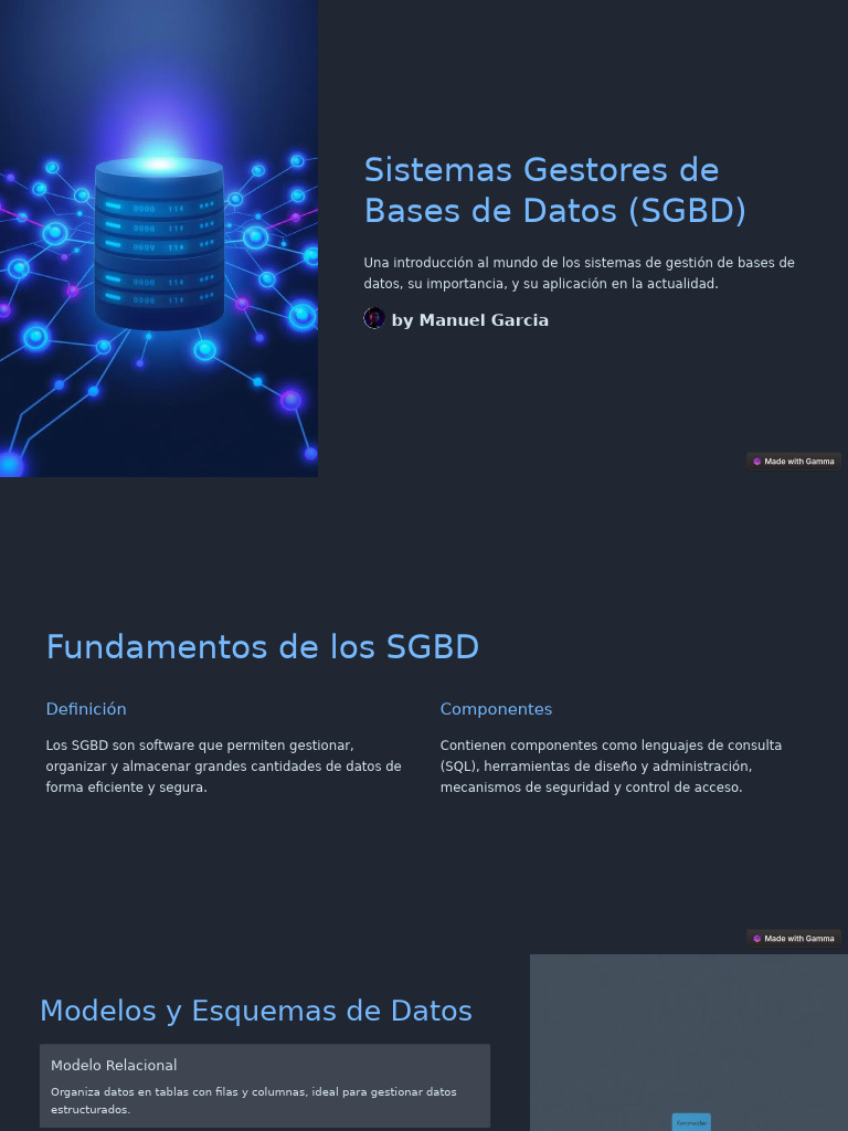 Sistemas Gestores de Bases de Datos SGBD | PDF | Bases de datos | SQL