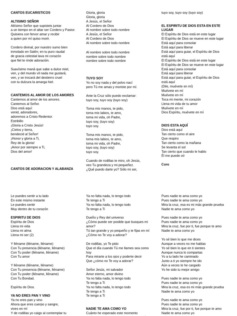 Cantos Hora Santa | PDF | Amor | Cristo (título)