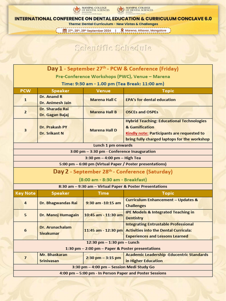 Scientific Schedule | PDF | Teaching | Education Theory