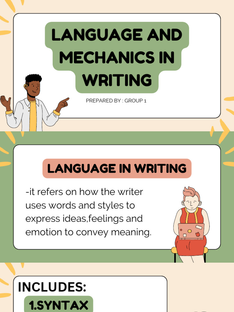 Writing Mechanics & Language Guide | PDF | Clause | Sentence (Linguistics)