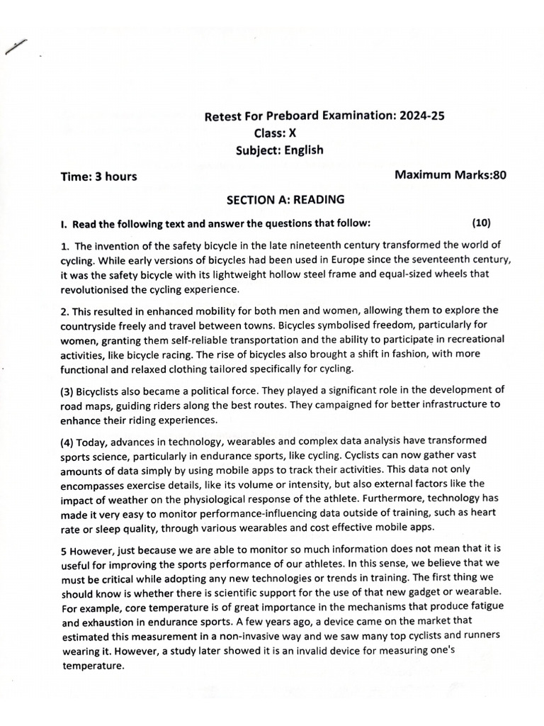 English Pre Board Retest | PDF