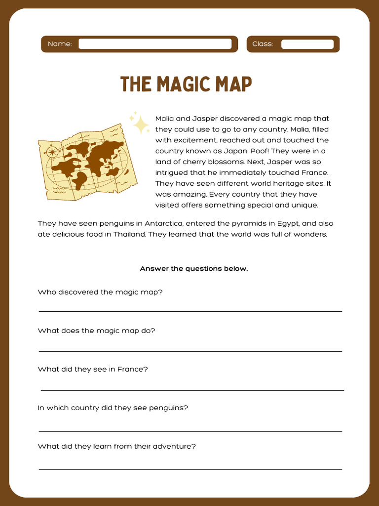 The_Magic_Map_Reading_Comprehension_Worksheet | PDF