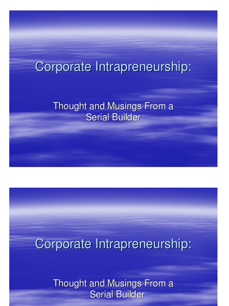 Intrapreneurship PDF | PDF | Entrepreneurship | Business