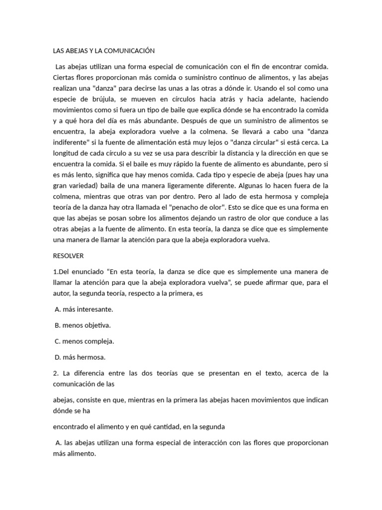 Comunicación de las Abejas: Danza y Olores | PDF | Abejas | Bailes