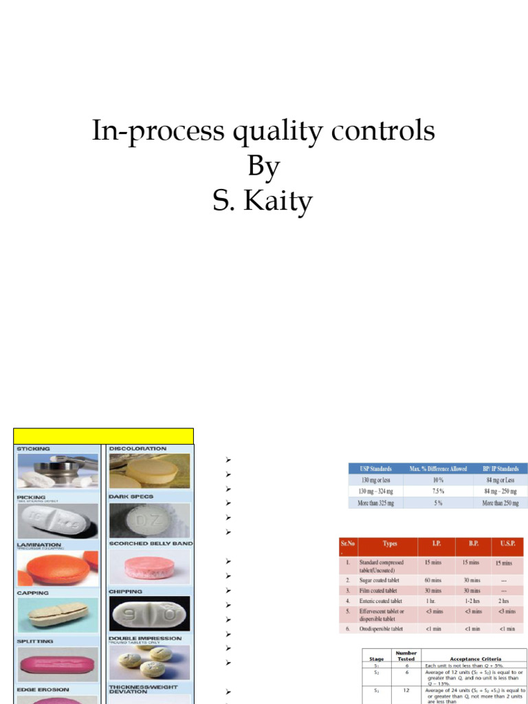 In-Process Quality Controls | PDF | Tablet (Pharmacy) | Spectroscopy