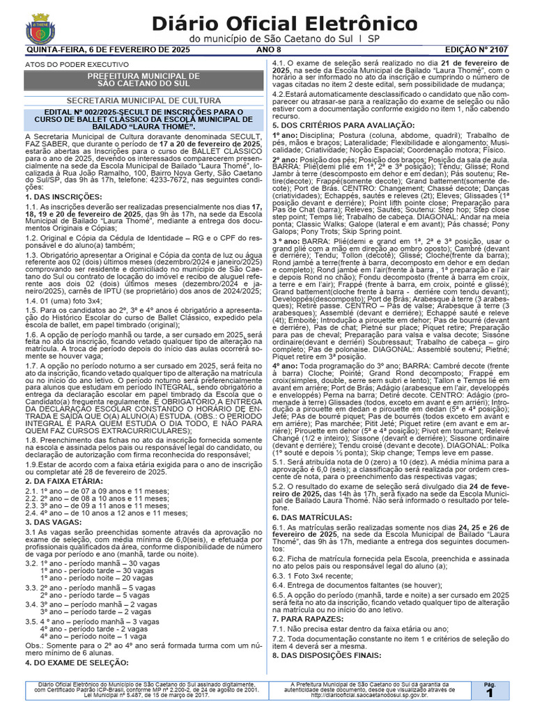 Diario Oficial Eletronico 06022025 (1) | PDF