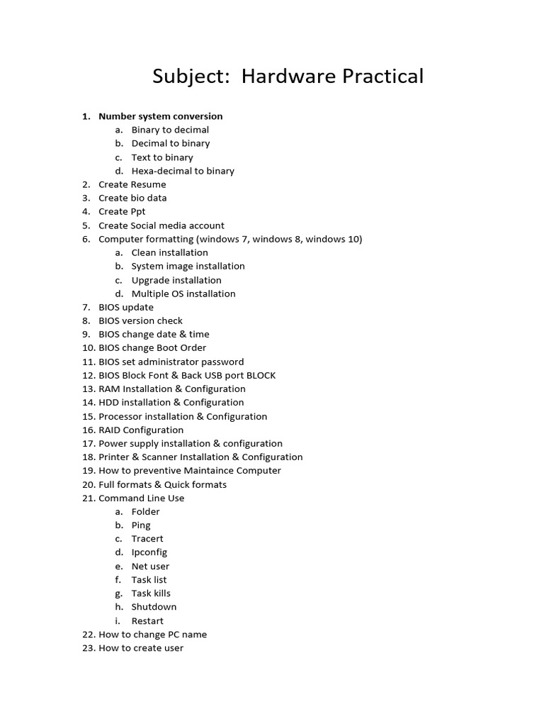Hardware Practical | PDF