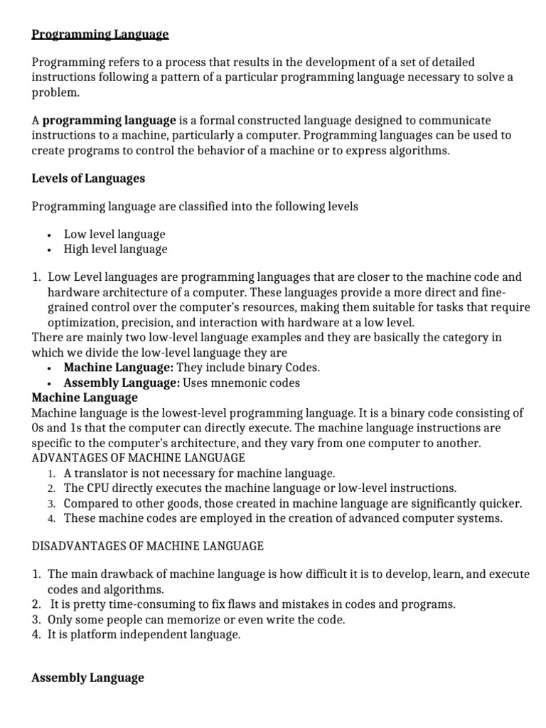 Week 8 - Programming Language | PDF | Computer Programming | Assembly Language