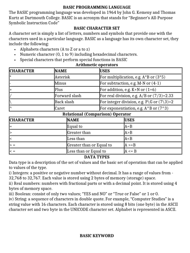 Week 9 Basic Programming Language Pdf Basic Exponentiation 7119