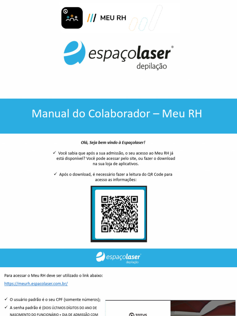 Manual do Colaborador - Acesso Meu RH | PDF