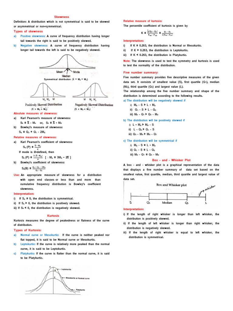 Understanding Skewness and Kurtosis | PDF | Skewness | Descriptive ...