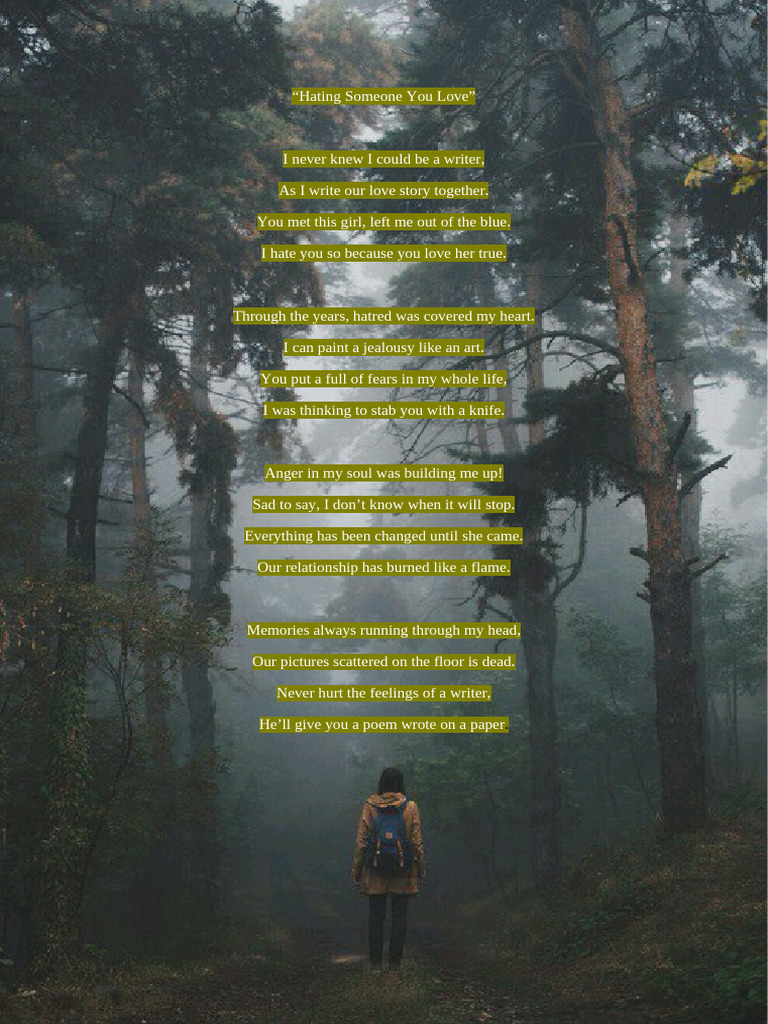 Love, Hate, and Jealousy Poem | PDF