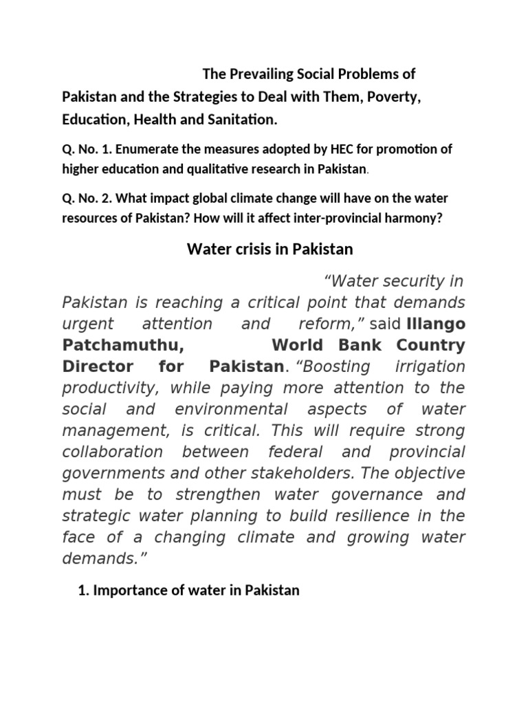 The Prevailing Social Problems of Pakistan and The Strategies To Deal ...