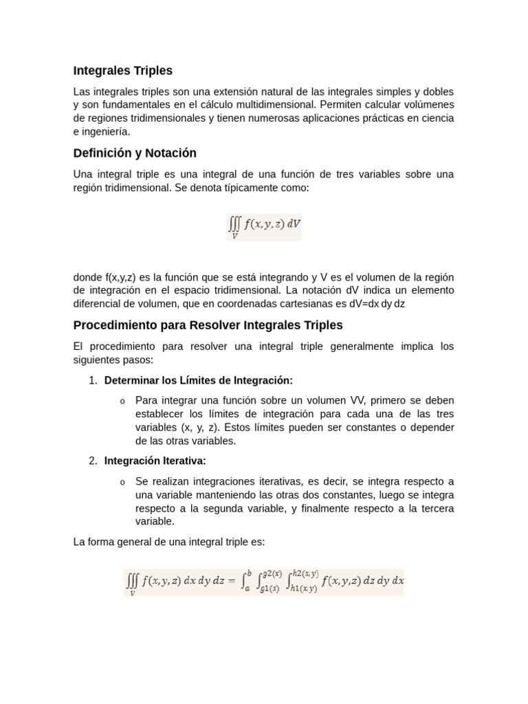 Guía Completa sobre Integrales Triples | PDF | Integral | Esfera
