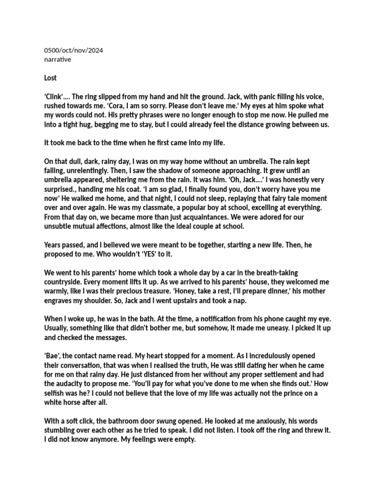 Lost (Narrative) | PDF