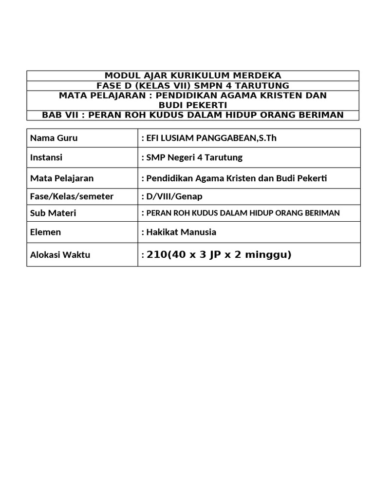 Modul Ajar Berdiferensiasi PAK Dan BP Ke | PDF