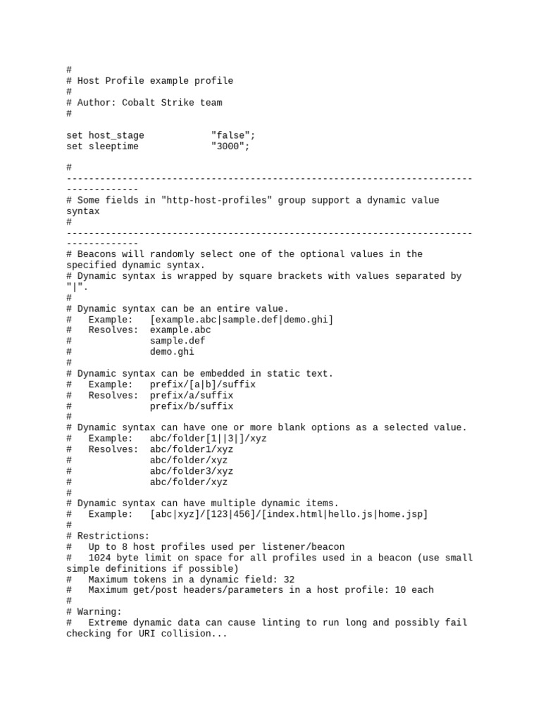 Hostprofile Threat Profile Example PDF Software Software Engineering