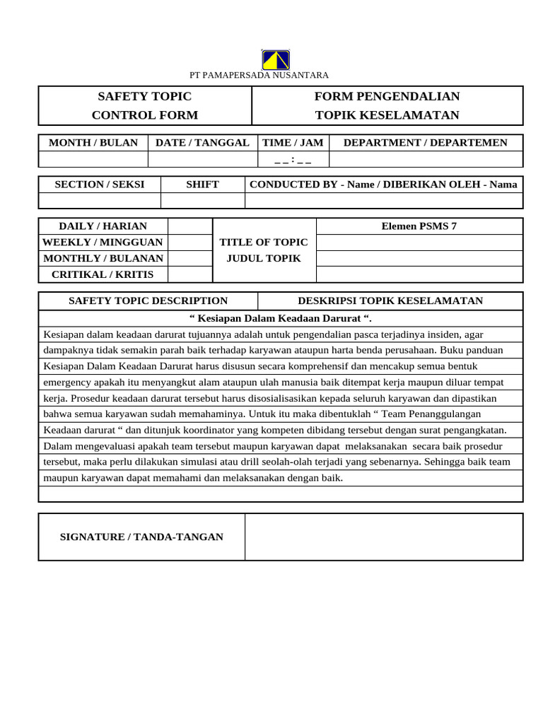 Safety Topic A072 | PDF