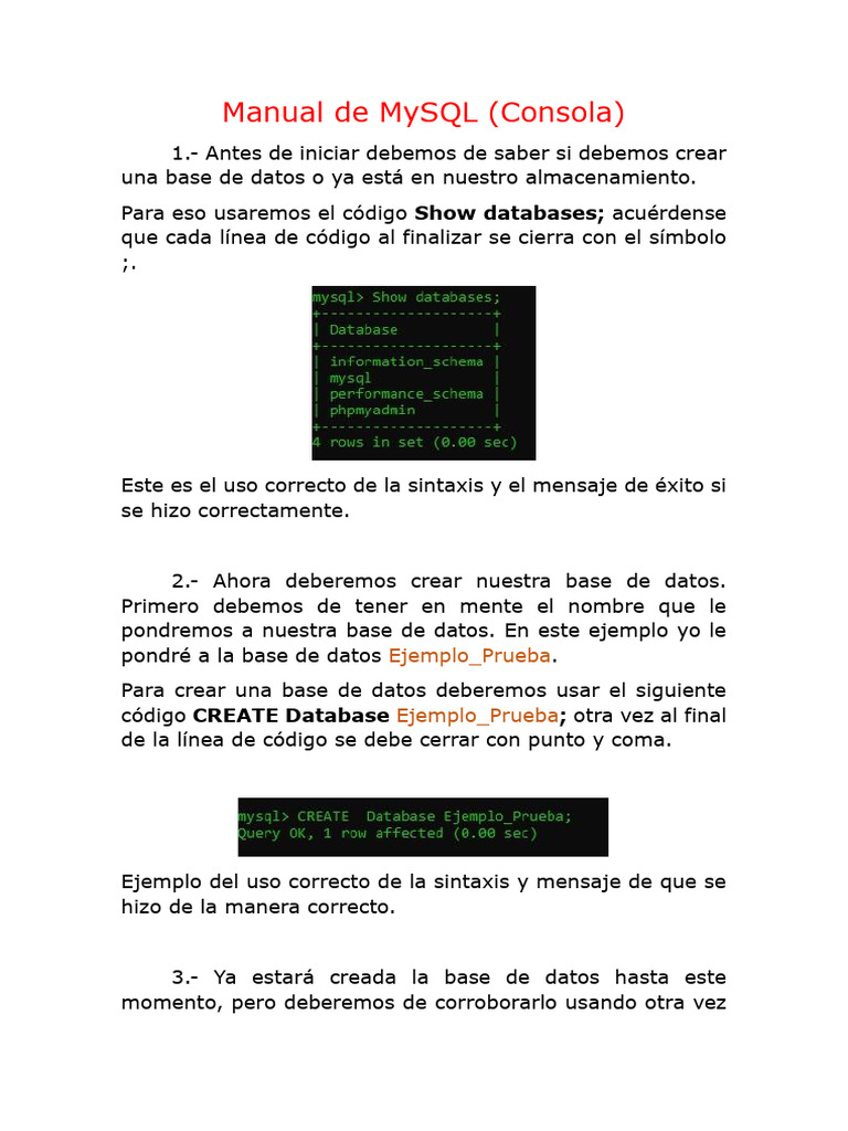 Manual de MySQL2 | PDF | Bases de datos | Programación de computadoras
