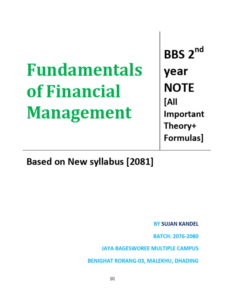 BBS 2nd Year Financial Management | PDF | Internal Rate Of Return ...
