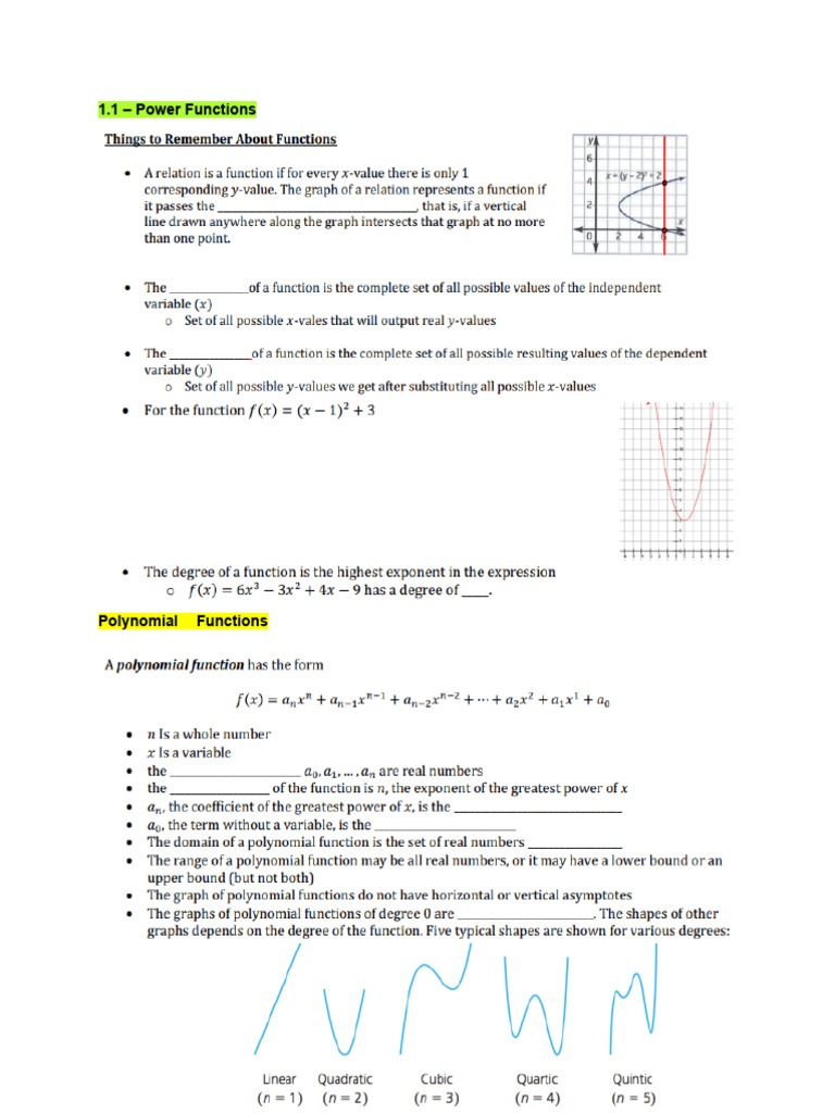1- Polynomial Functions | PDF | Polynomial | Function (Mathematics)
