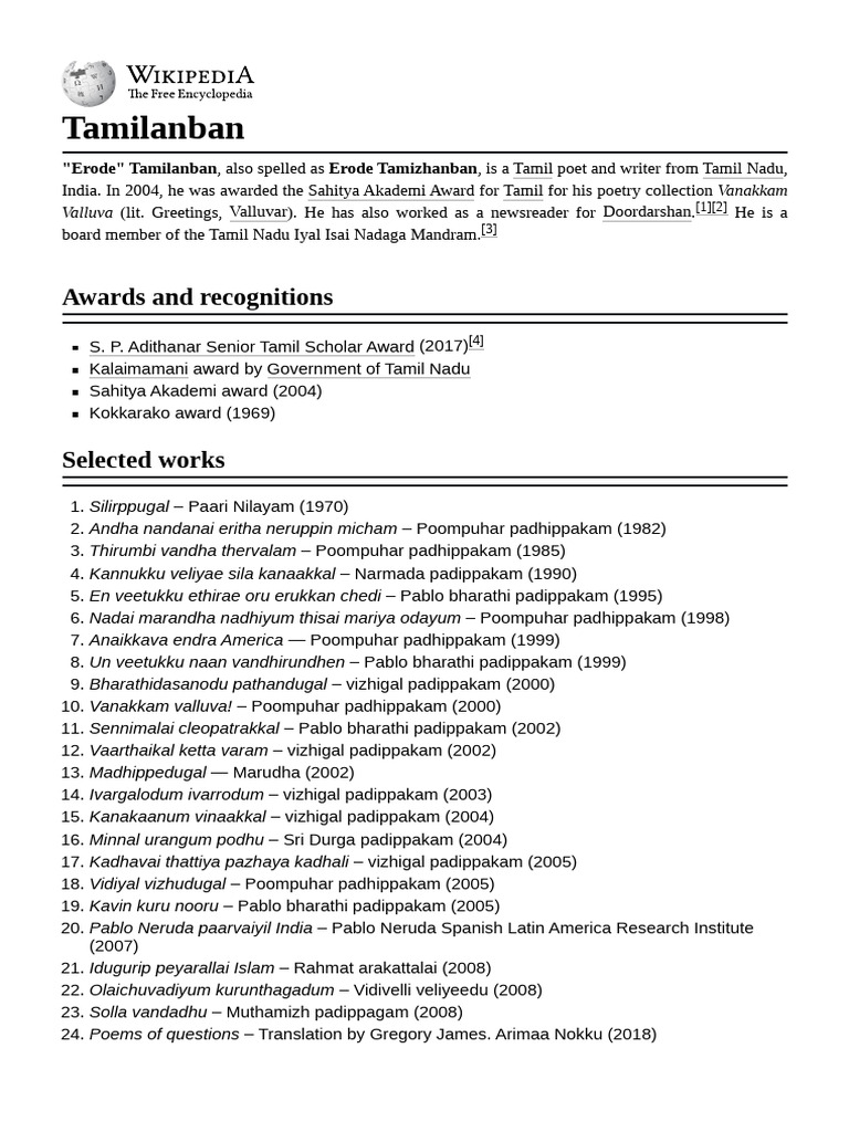 Tamilanban | PDF | Tamils | Tamil Nadu