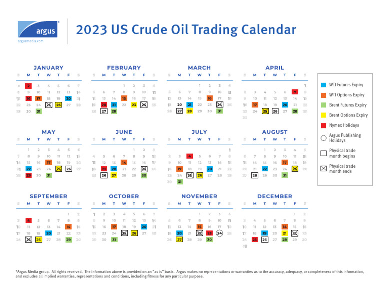 Us 2023 Crude Oil Trading Calendar | PDF | West Texas Intermediate ...