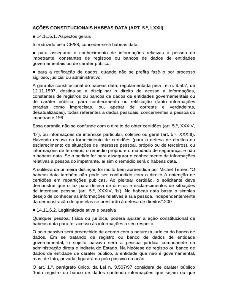 Entenda o Habeas Data na CF/88 | PDF | Lei Constitucional | Justiça