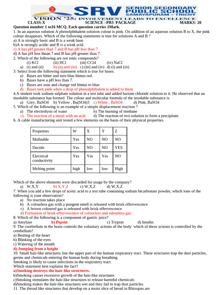 G10 Science PB3 Package A .K | PDF | Aqueous Solution | Ph