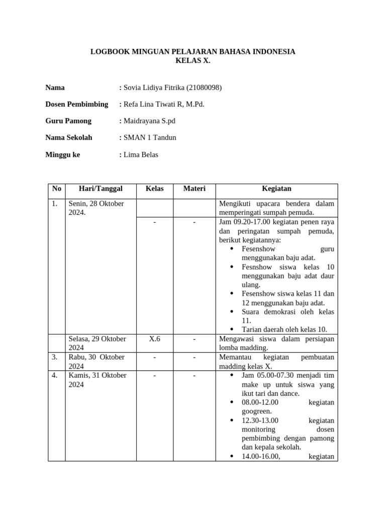 Logbook Minggu Ke 15 | PDF