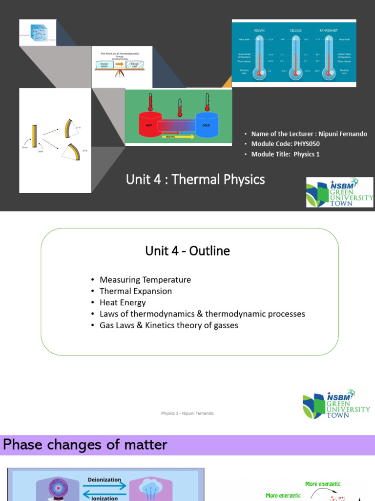 Unit 4 - Thermal Physics | PDF | Temperature | Heat