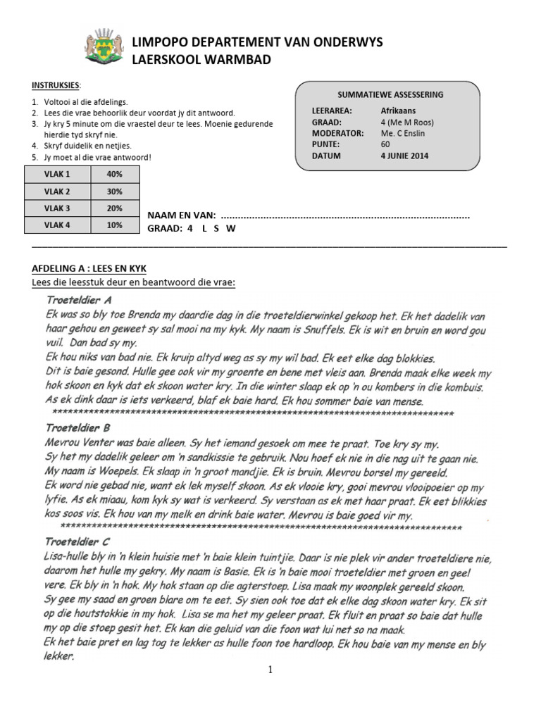 Afrikaans (Junie 2014) | PDF