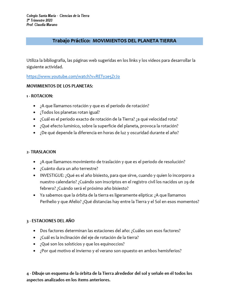 Movimientos de la Tierra y la Luna | PDF | Tierra | Luna