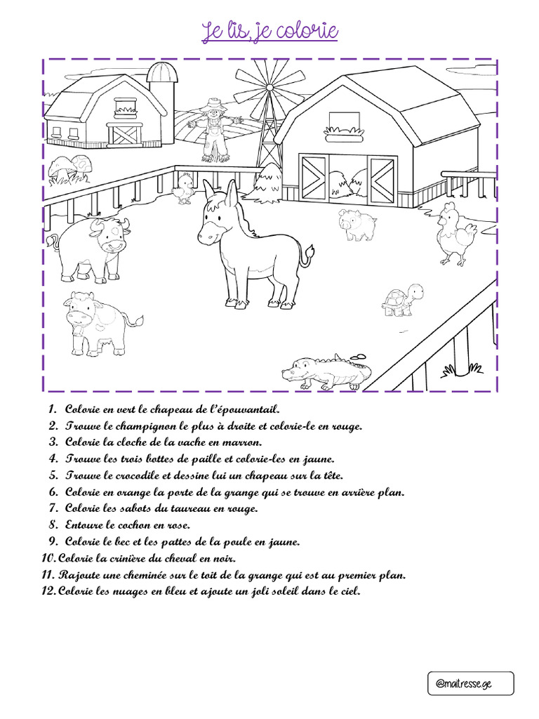 Je lis et je colorie pour CP | PDF | Bleu | Vert
