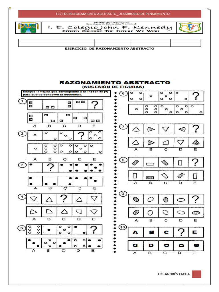Test de Razonamiento Abstracto Evaluación | PDF