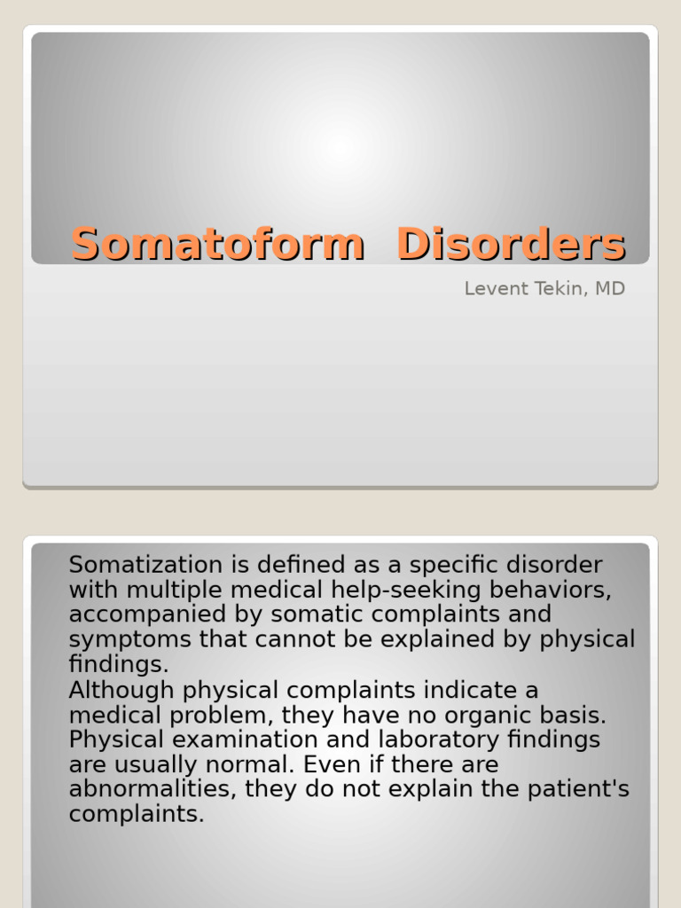 Somatoform Disorders | PDF | Mental Disorder | Anxiety