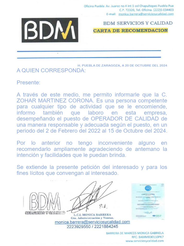 carta bdm | PDF