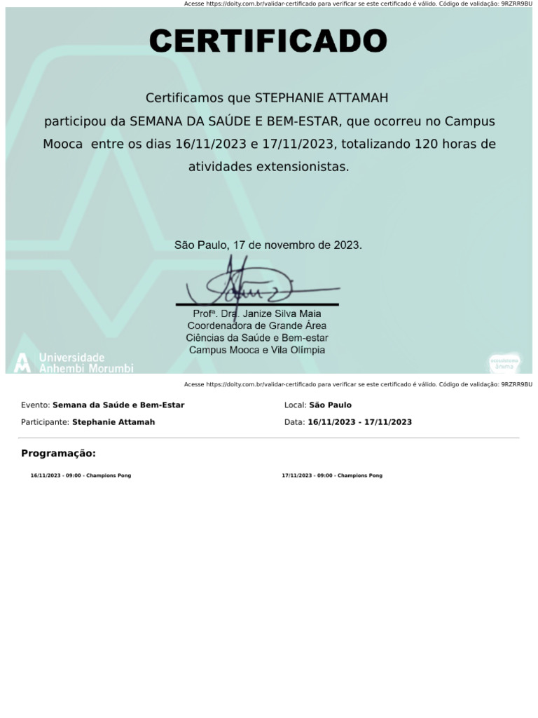 Certificado Participacao Bsnul | PDF