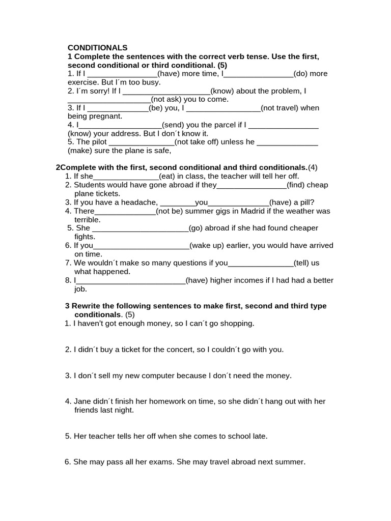 CONDITIONALS | PDF | Syntax | Grammar