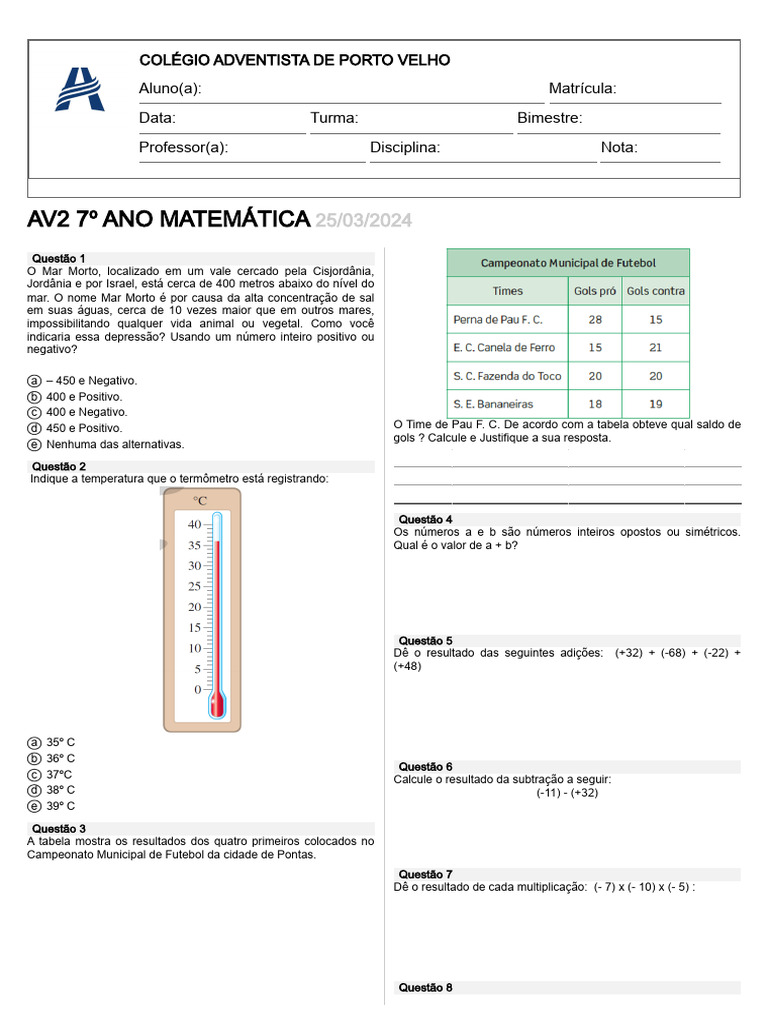 Av2 Matemática Márcia Fernanda | PDF | Matemática