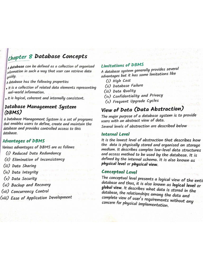 Short Notes of Dbms | PDF