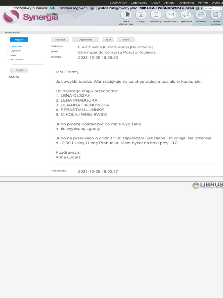 LIBRUS Synergia 10 | PDF