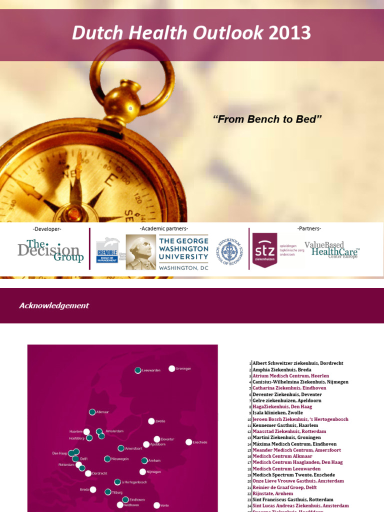 Dutch Health Outlook 2013vF | PDF | Clinical Trial | Hospital